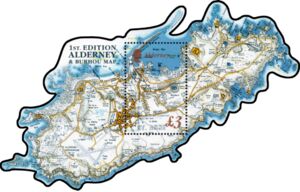Stamp: 1st edition - Alderney and Burhou map (Alderney(Maps of Alderney ...