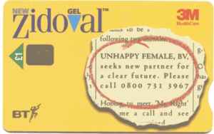 Phonecard: Zidoval Gel (British Telecom, United Kingdom of Great ...