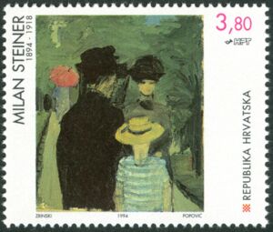 Stamp: MILAN STEINER (Croatia) (Croatian Modern Painting (I)) Mi:HR 296 ...