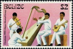 Stamp: Maya Musical Group (Belize(Christmas 1993 - Local Customs) Mi:BZ ...