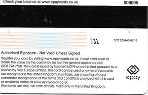 Gift Card: Epay - Black (Visa, United Kingdom of Great Britain ...
