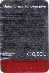 Drink Label: Union Brezalkoholno Pivo (Pivovarna Union Ljubljana ...