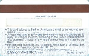 Bank Card: Bank Americard-Bank of America-3-77 (Bank of America, United ...