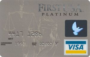 Bank Card: First USA Platinum Visa (First USA Bank, United States of ...
