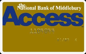 Bank Card: Access (National Bank of Middlebury, United States of ...