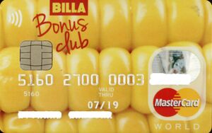 Bank Card: Billa Bonus club (Citibank, Czech Republic) Col:CZ-MC-0032-1