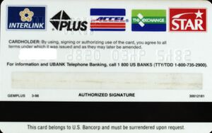 Bank Card: UBank (UBank, United States of AmericaCol:US-PL-0040