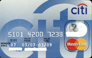 Tarjeta de Banco: citi (Citibank, República ChecaCol:CZ-MC-0029.05