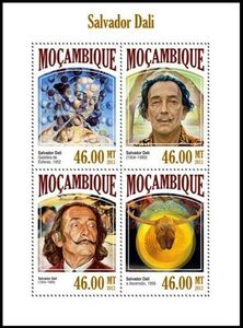 Марка: Paintings by Salvador Dali (Мозамбик(Salvador Dali (2013)) Mi:MZ ...