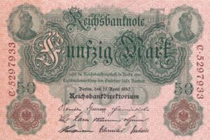 Banknote: 50 Mark (Germany(1910 Issue - Reichsbanknote, Imperial Bank ...