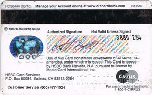 Bank Card: Platinum (Orchard Bank, United States of AmericaCol:US-MC-0375