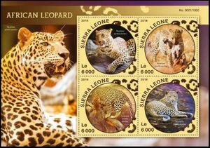 Stamp: Panthera pardus pardus (Sierra Leone) (African Leopard (2016 ...