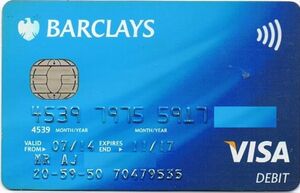 Bank Card: Barclays (Barclays Bank, United Kingdom of Great Britain ...