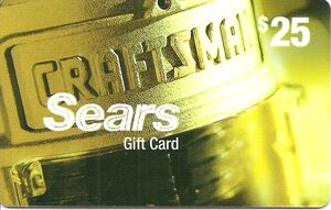 Gift Card: Craftsman $25 - yellowish card (Sears, United States of ...