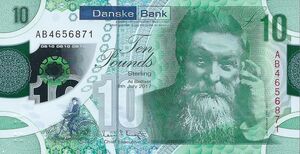 Banknote: 10 Pounds Sterling (Ireland-Northern(Danske Bank (2017-2019 ...