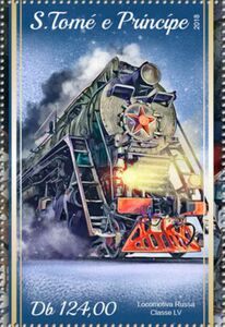 Stamp: russian Locomotive Class LV (São Tomé and Príncipe(Locomotives ...