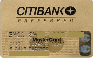 Bank Card: CITIBANK MasterCard-Gold (Citibank, IndonesiaCol:ID-MC-0053