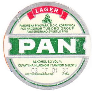 Drink Label: Pan Lager (Pivovara Koprivnica /Carlsberg Croatia ...