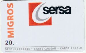 Gift Card: Sersa (Migros, Switzerland(Migros) Col:CH-MIG-1038a-020-V8