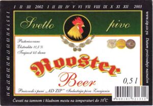 Drink Label: Rooster Beer (Pivara Zrenjanin, SerbiaCol:RS-BEER-000515