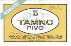 Drink Label: Beogradsko tamno pivo (BIP-Beogradska Industrija Piva ...