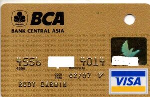Bank Card: BCA Visa Gold (Bank Central Asia, IndonesiaCol:ID-VI-0064