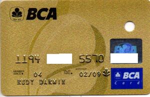 Bank Card: BCA Card Gold (Bank Central Asia, IndonesiaCol:ID-GM-0053.02