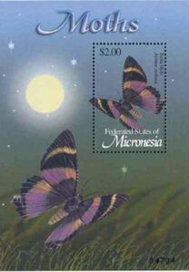 Stamp: Zodiac moth (Alcides zodiaca) (Micronesia, Federated States of ...