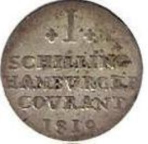 Coin: 1 Schilling (rosettes - large castle - H.S.K.) (German States ...