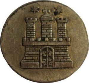 Coin: 1 Schilling (w/o mint master - dots - large castle) (German ...