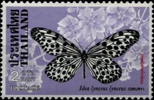 Stamp: Tree-nymph (Idea lynceus) (Thailand(Butterflies (1978)) Mi:TH ...