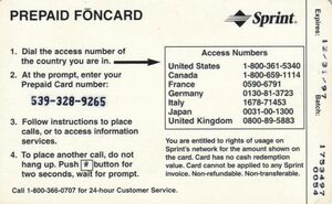Phonecard: Sprint Prepaid Foncard 20 Units (Sprint (SPR), United States ...