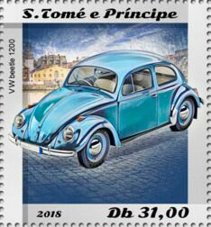 Stamp: VW Beetle 1200 (São Tomé and Príncipe(80th Anniversary of the VW ...