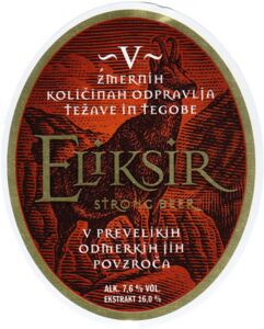 Etiqueta de bebida: Eliksir Strong Beer (Pivovarna Laško, EsloveniaCol ...