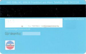 Bank Card: ING DiBa MS (ING DiBa, Germany, Federal Republic) Col:DE-MS-0278