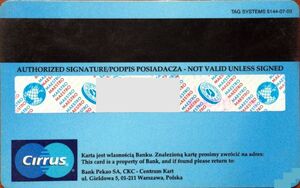 Bank Card: World Map (Bank Polska Kasa Opieki SA/Bank Pekao SA ...