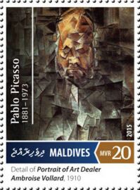 Stamp: "Portrait of Ambroise Vollard" (detail), by Pablo Picasso ...