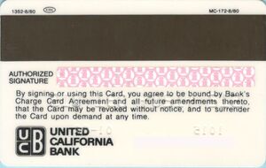Bank Card: United California Bank MasterCard (United California Bank ...