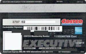 Bank Card: American Express Costco Executive-11.13-23423 (American ...