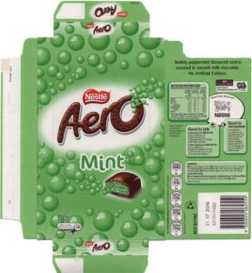 Chocolate Wrapper: Nestlé Aero Mint Bubbly (Nestlé Australia Ltd ...