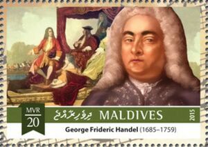 Stamp: George Frideric Handel (1685-1759) (Maldives(330th Birth ...