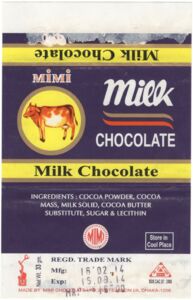 Chocolate Wrapper: Mimi Milk chocolate (Mimi Chocolate Ltd ...