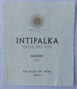 Etiqueta de bebida: Intipalka - Malbec (Santiago Queirolo S.A.C ...