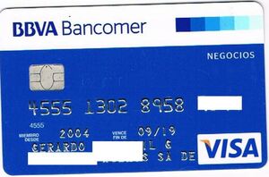 Tarjeta de Banco: Negocios (Bancomer, México) Col:MX-VI-0106.01