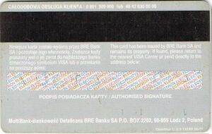 Bank Card: Multibank (BRE Bank SA/MultiBank/mBank, PolandCol:PL-VE-0015.02