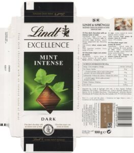 Chocolate Wrapper: Lindt Excellence Mint Intense Dark (Lindt & Sprüngli ...