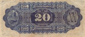 Banknote: 20 Soles (Peru) (1879 Issue) Wor:P-7a