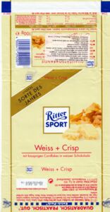Envoltorio de chocolate: Ritter Sport White + Crisp (Unsere Sorte des ...