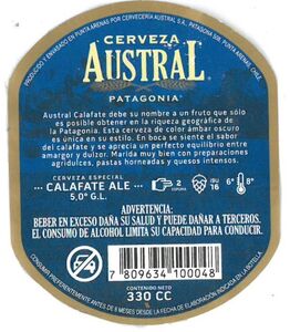 Drink Label: Austral Patagonia (Cerveceria Austral CCU, ChileCol:CL ...