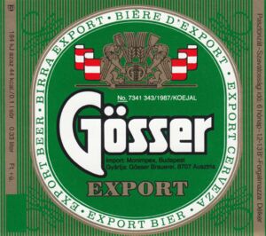 Drink Label: Gösser Export (Gösser Brauerei, AustriaCol:AT-BEER-005910